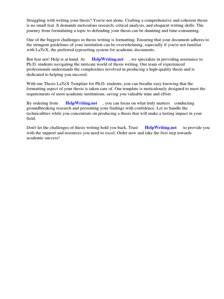 Thesis Latex Template PHD | PDF | Thesis | Doctor Of Philosophy