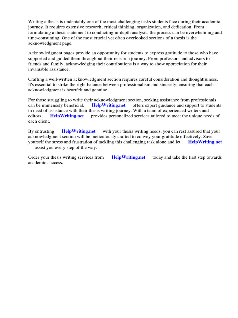 Sample Acknowledgement Thesis PDF | PDF | Thesis | Doctor Of Philosophy