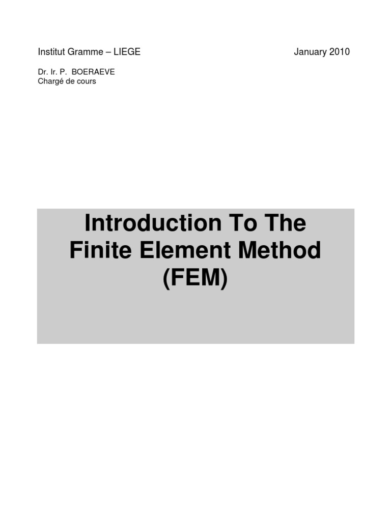 Finite Element Method | PDF | Bending | Finite Element Method