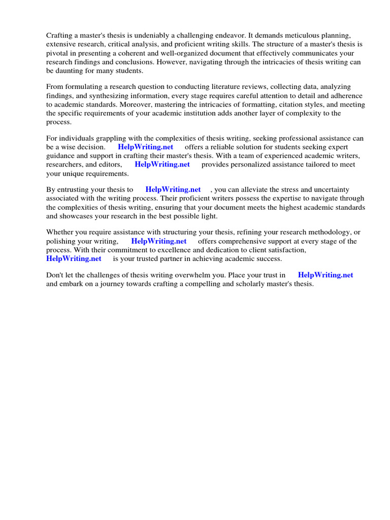 Master Thesis Structure | PDF | Thesis