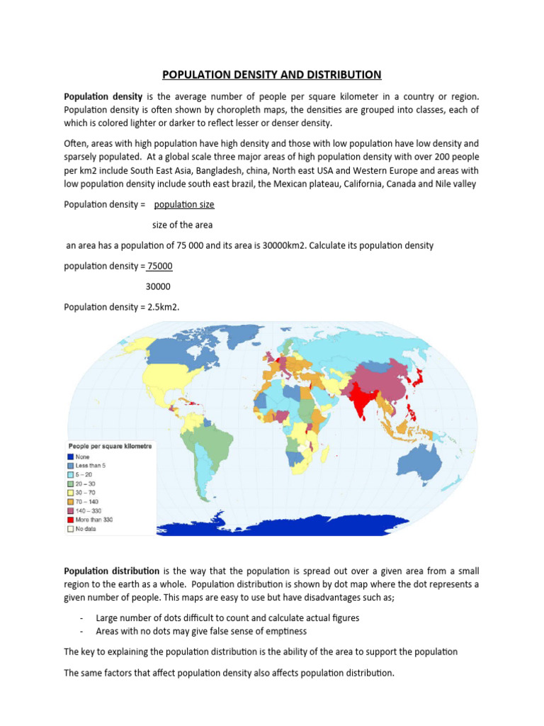 1.3 Population Density and Distribution | PDF | Water | Agriculture