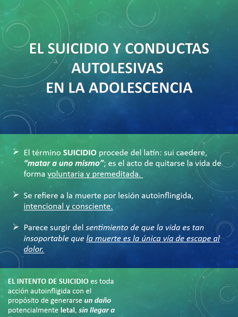 SUICIDIO Y CONDUCTAS AUTOLESIVAS EN LA ADOLESCENCIA 2021 | PDF | Suicidio | Autolesiones