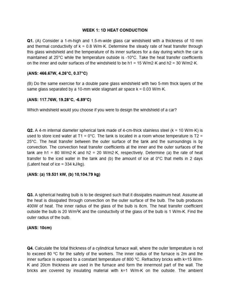 WEEK 1_1D HEAT CONDUCTION | PDF | Nuclear Fuel | Heat Transfer