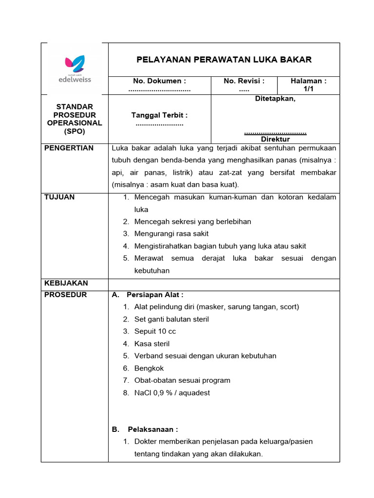SPO Perawatan Luka Bakar | PDF