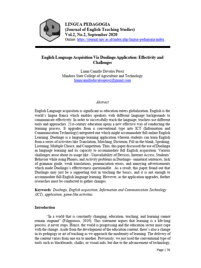 DUOLINGO | PDF | Learning | Second Language