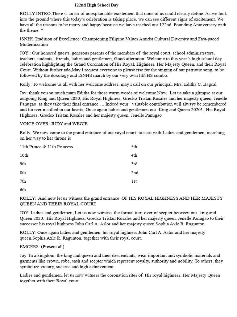 Script Coronation | PDF | Nobility | Monarchy