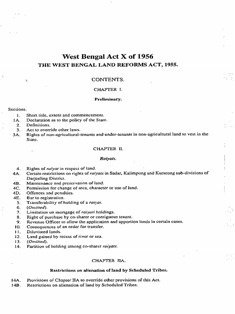 WB Land Reforms | PDF | Revenue | Private Law