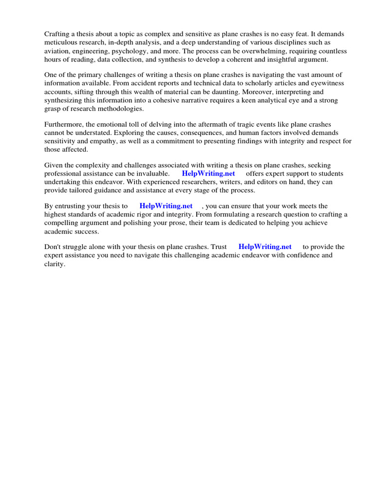 Plane Crash Thesis Writing Guide | PDF | Flight Recorder | Aviation