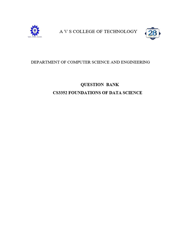 Fods QB | PDF | Linear Regression | Pointer (Computer Programming)