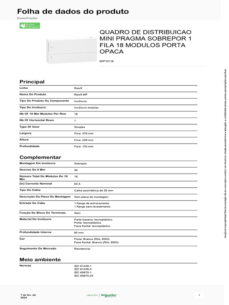 Schneider Electric - Resi9-MP - MIP10118 | PDF | Ambiente natural