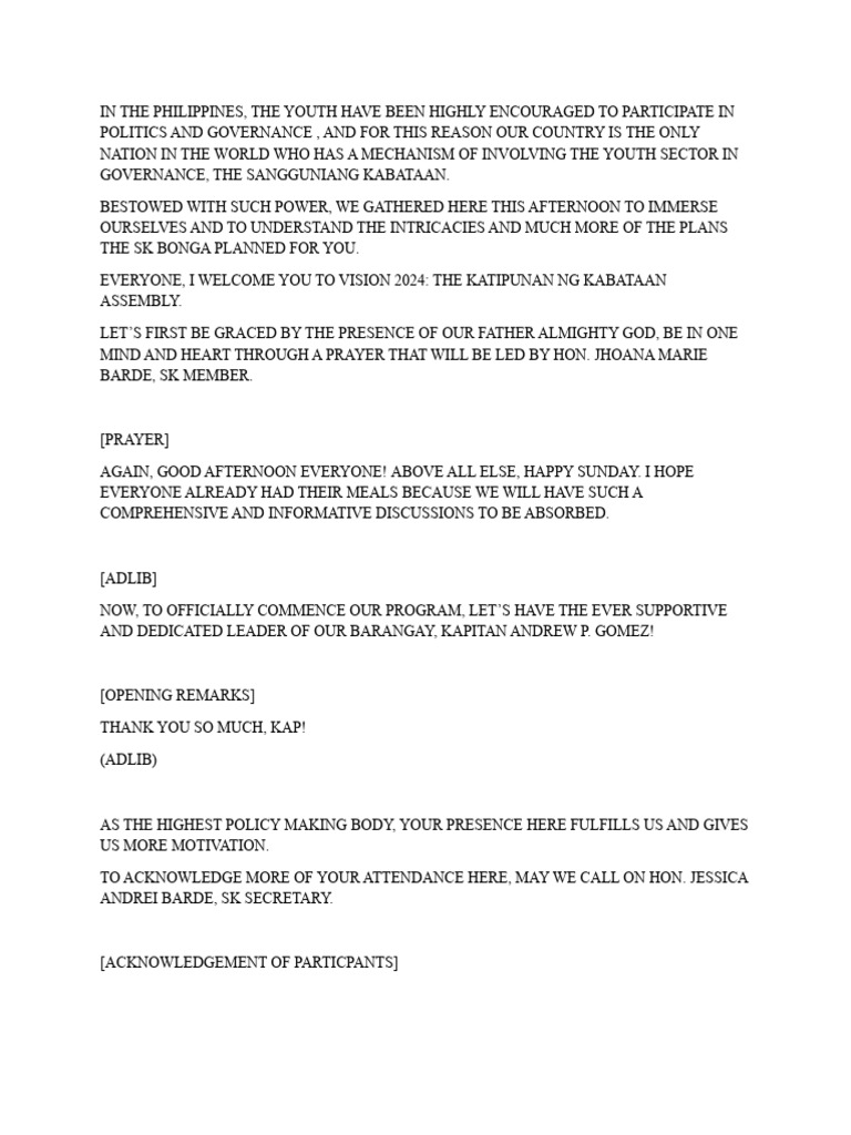 KK Assembly - Script | PDF