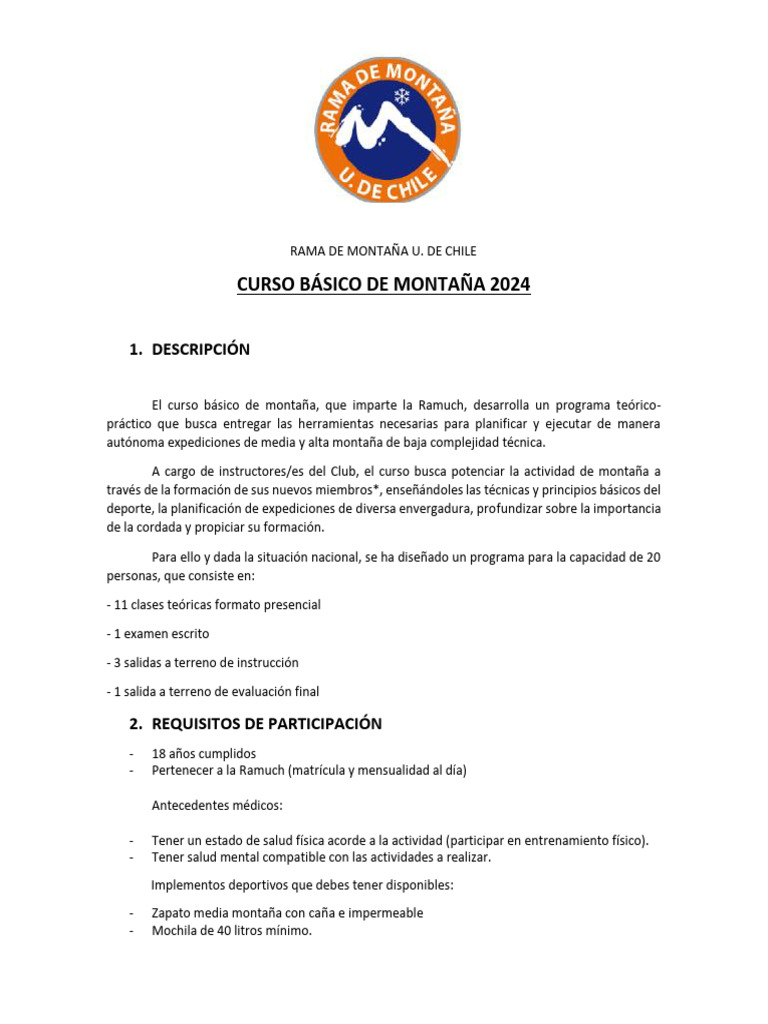 Curso Basico 2024 Convocatoria Interna | PDF