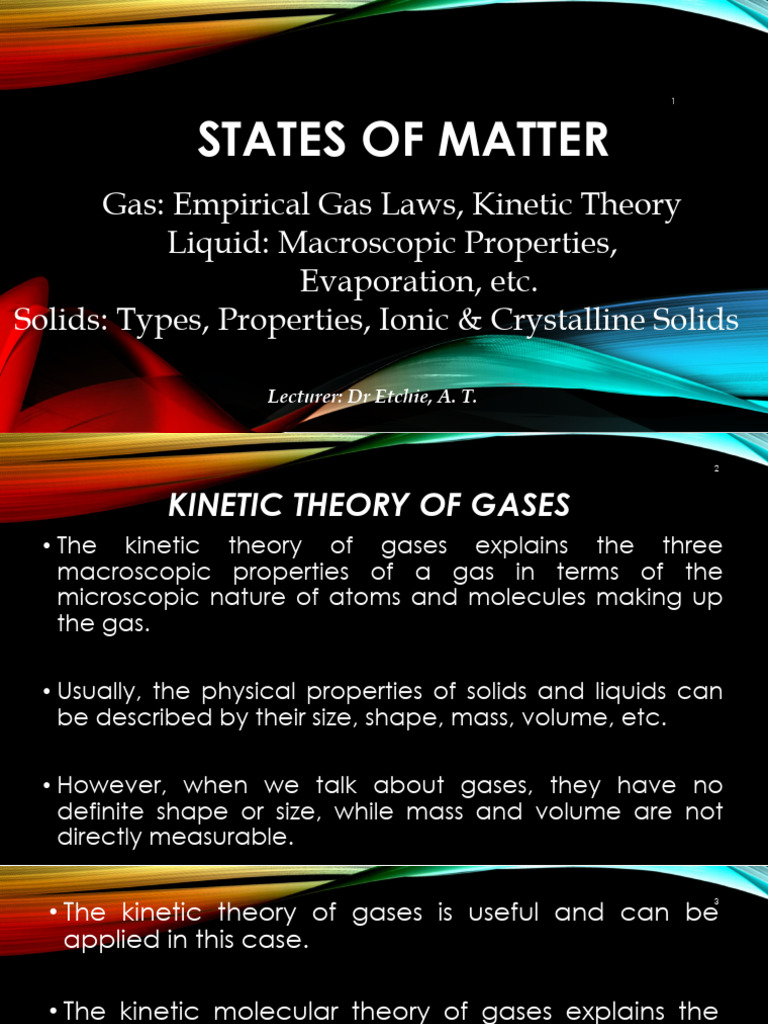 CHM111 State of Matter - Gas Laws | PDF | Gases | Mole (Unit)