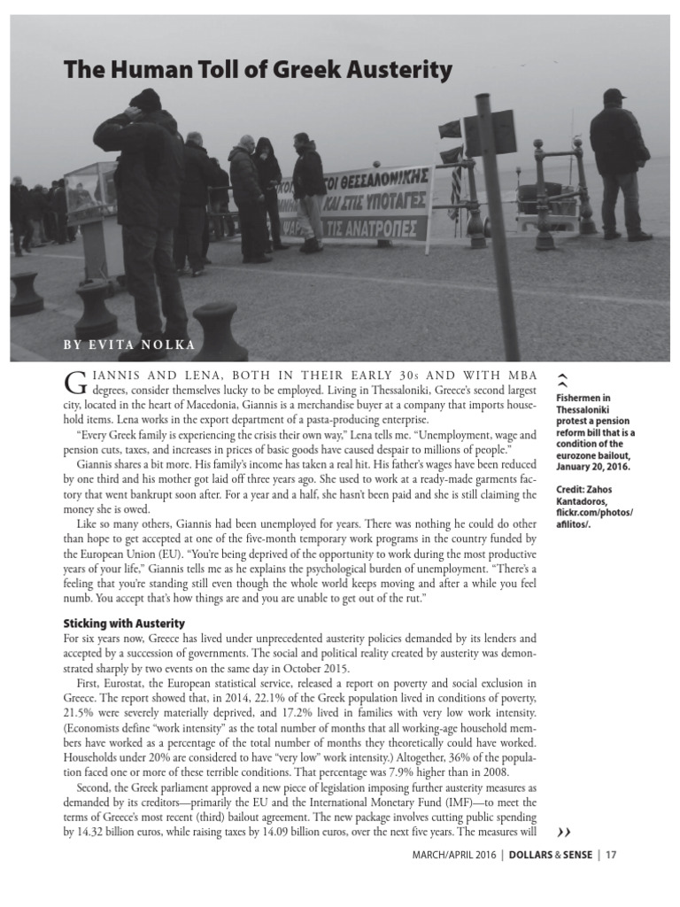 Human Toll of Greek Austerity | PDF | Austerity | Greek Government Debt ...