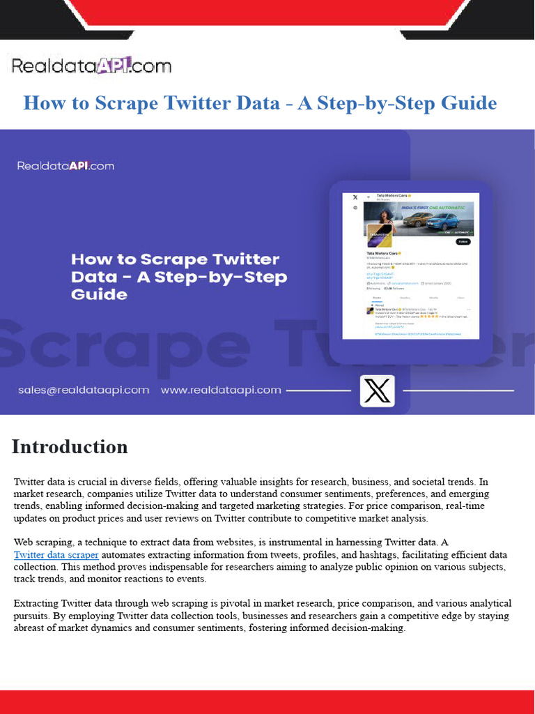 How To Scrape Twitter Data - A Step-By-Step Guide | PDF | Pricing ...