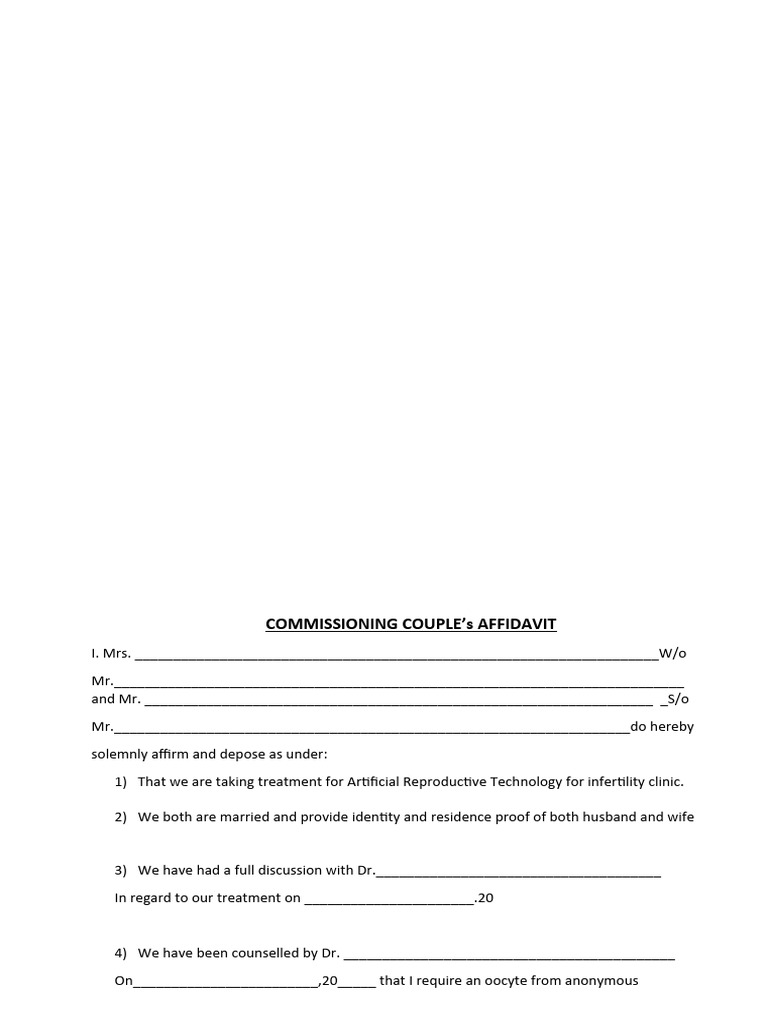 COMMISSIONING COUPLE Aafidavit SANKET DOCTOR | PDF | Assisted ...