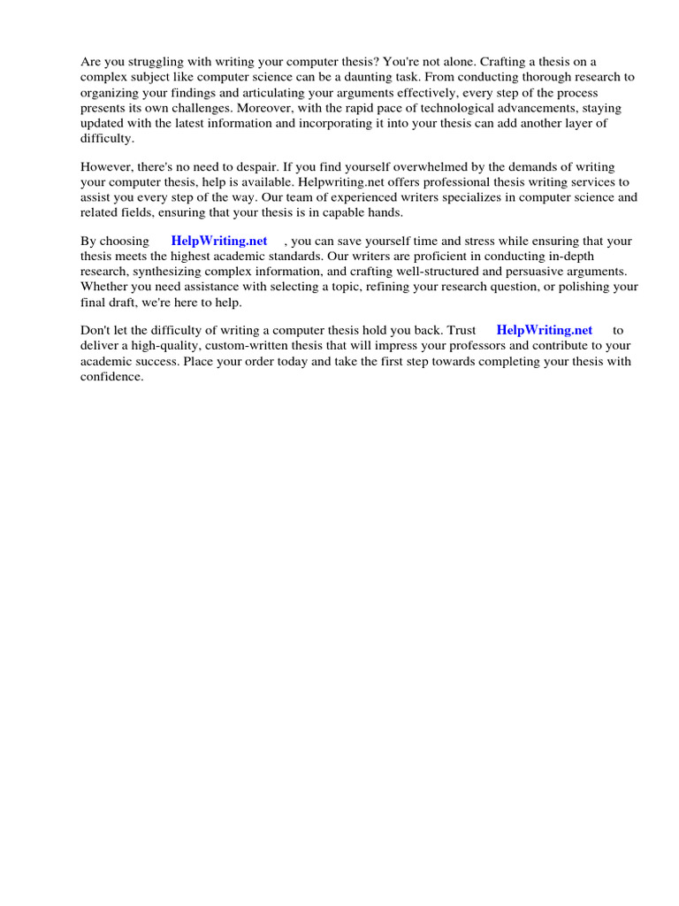 Computer Thesis PDF | PDF | Thesis | Cloud Computing