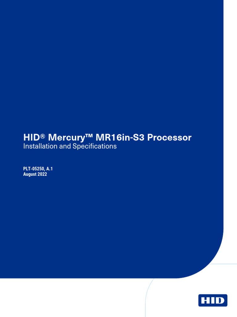 Mercury Security MR16in-S3 Processor Manual | PDF | Relay | Switch