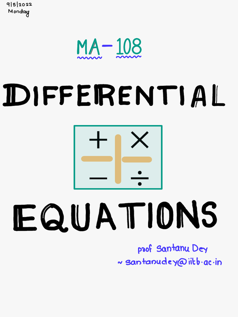 Differential Equations - Vighnesh JR | PDF | Ordinary Differential Equation | Differential Equations