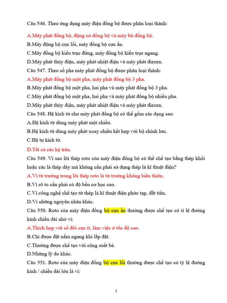A.Máy Phát Đ NG B, Đ NG Cơ Đ NG B Và Máy Bù Đ NG B | PDF
