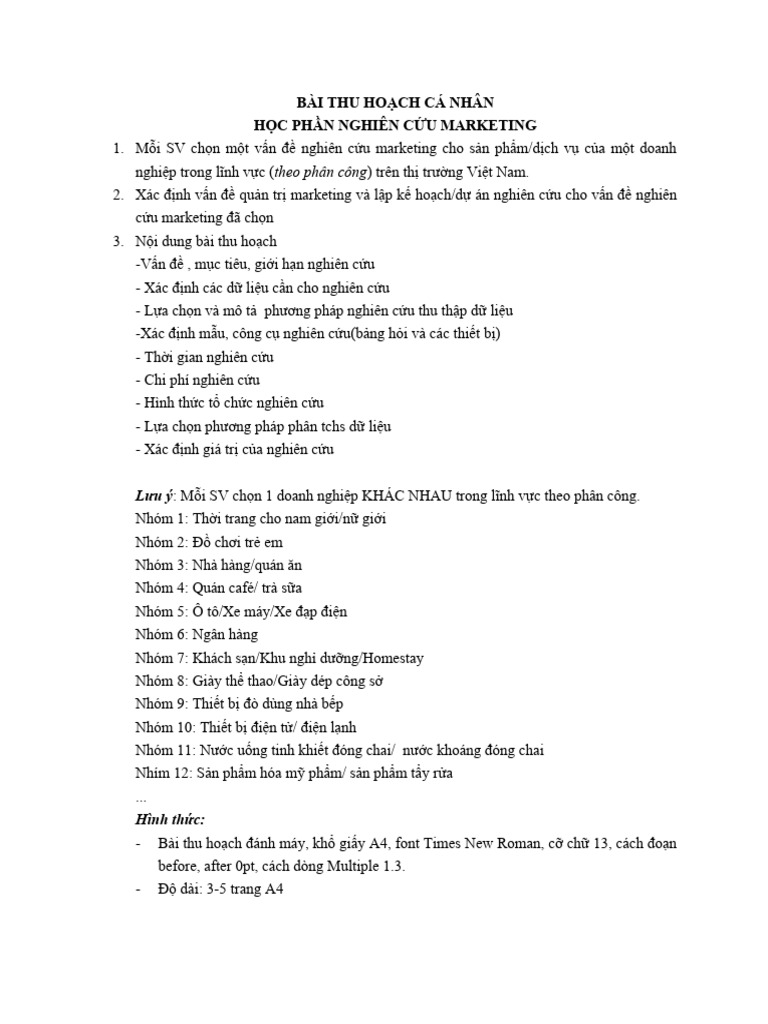 Bài Thu Ho CH Cá Nhân NCMKT | PDF