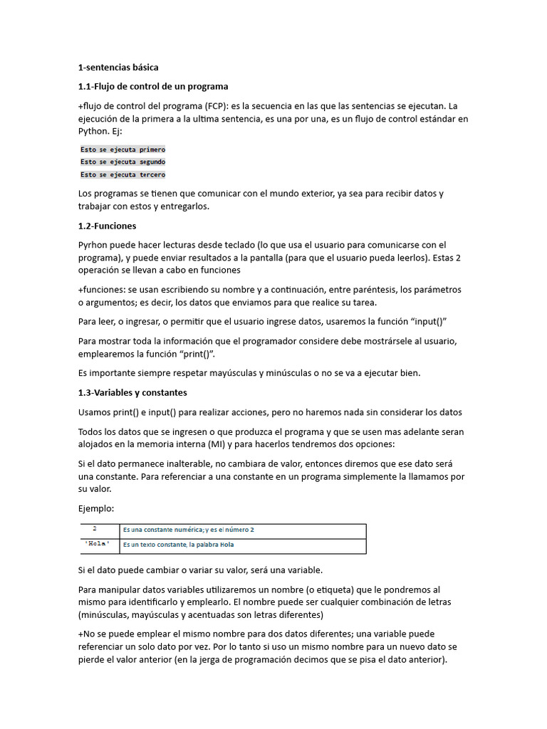 2 SentenciasBasicasYDatosSimples PensamientoComputacional 2c 2023 | PDF ...