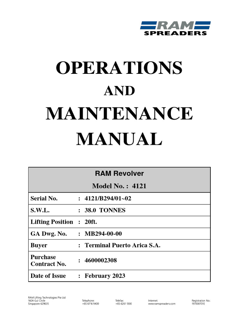 Omm 4121 Mb294-Ra English | PDF | Crane (Machine) | Electrical Connector