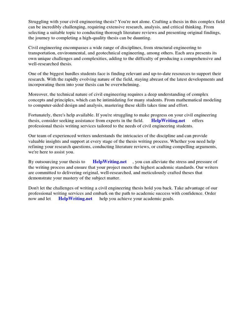 Civil Engineering Thesis Examples | PDF | Engineering | Thesis