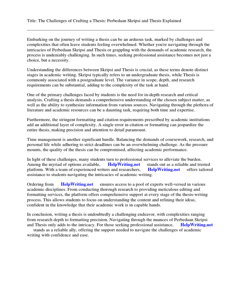 Perbedaan Skripsi Thesis | PDF | Thesis | Cognitive Science