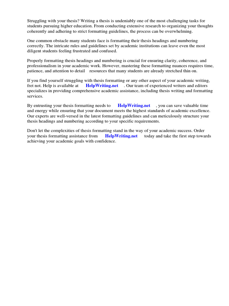 Thesis Heading Numbering Pdf Thesis Microsoft Word