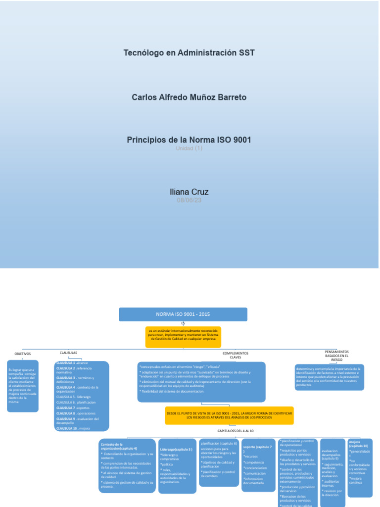 Mapa Conceptual Iso 9001 | PDF | Planificación | Sistema de manejo de calidad