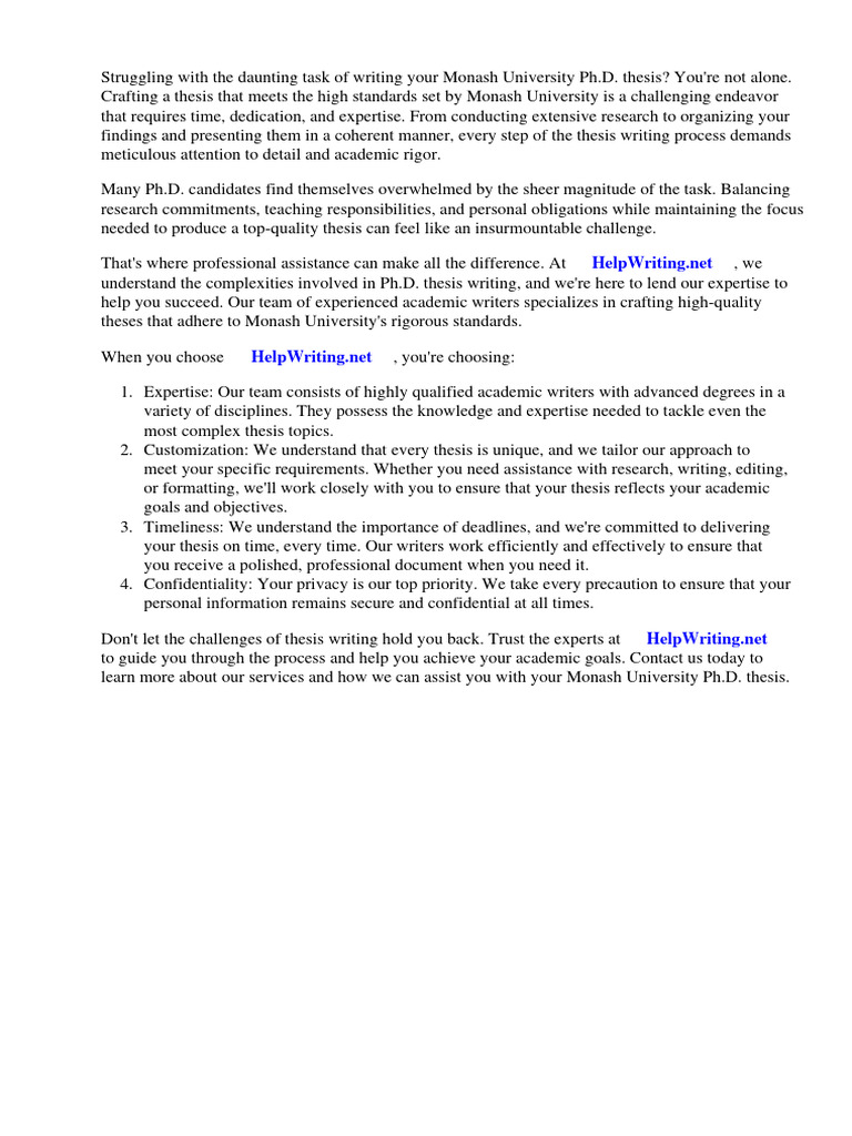 Monash University PHD Thesis Writing | Download Free PDF | Image Scanner | Thesis