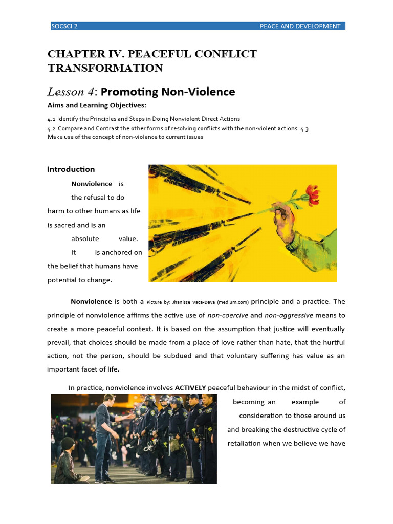 Promoting Non-Violence | PDF | Nonviolence | Ethical Principles