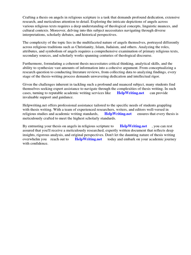 Thesis On Angels in Religious Scripture | PDF | Angel | Jesus