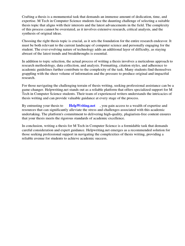 Thesis Topics For M Tech in Computer Science | PDF | Machine Learning ...