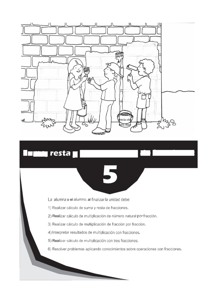 Matematica 6to - Unidad 5 - Suma Resta y Multiplicacion de Fracciones | PDF