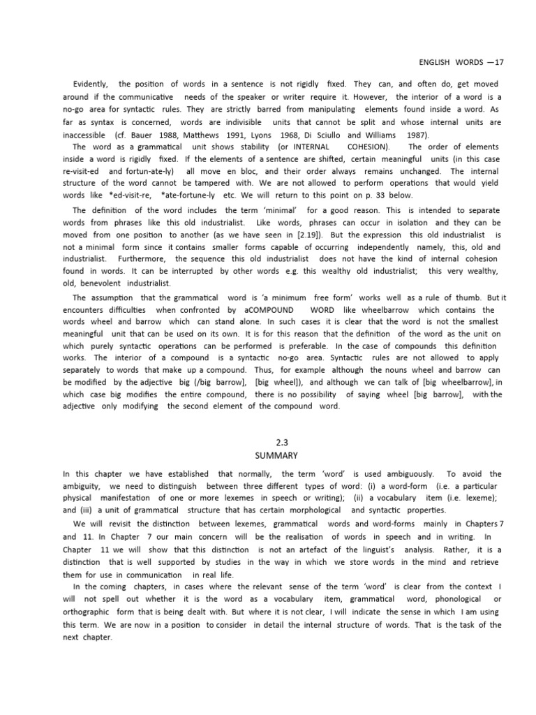 Word Structure and Syntax Rules | PDF | Word | Morphology (Linguistics)