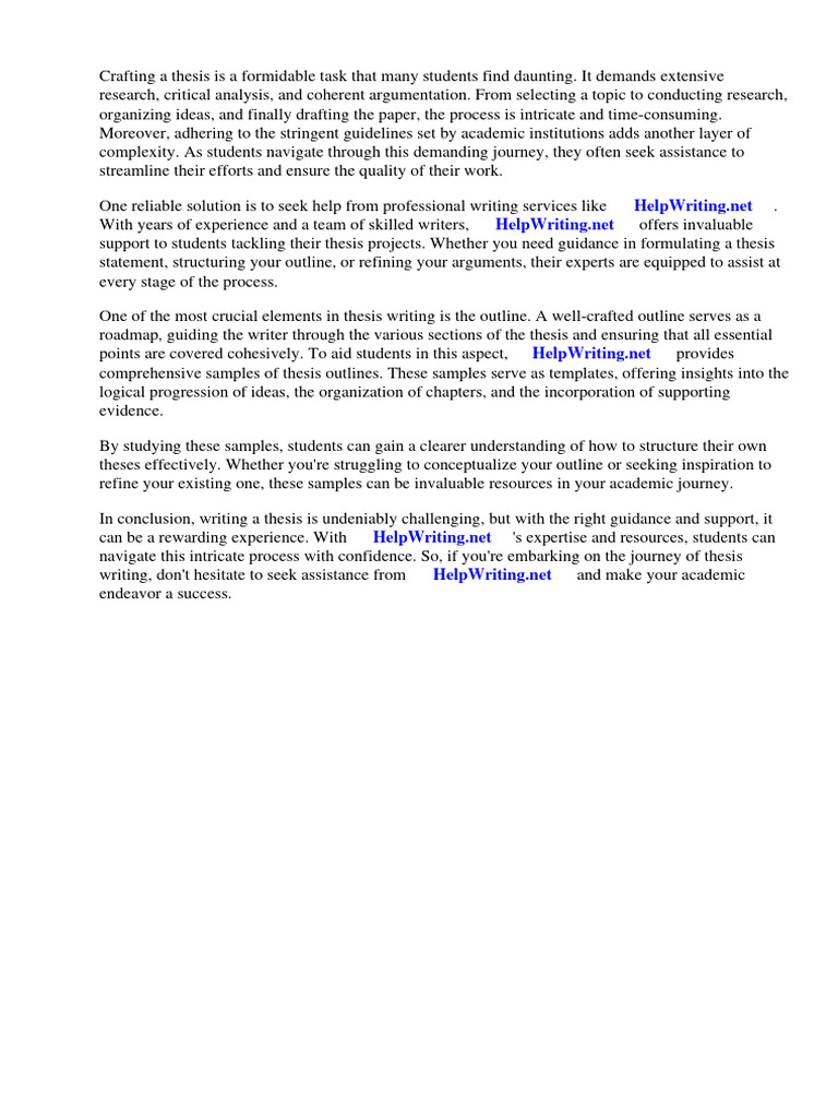 Samples of Thesis Outline | PDF | Thesis | Expert