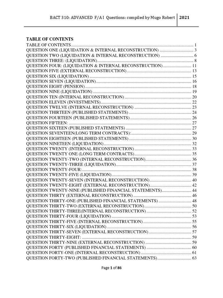 BACT 310 PAST PAPERS MOST RECENT (2) (Original) | PDF | Balance Sheet ...