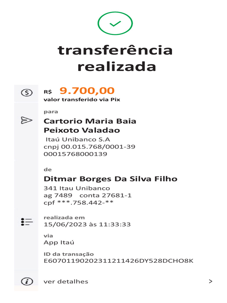 Comprovante Pix Efetuado | PDF | Negócios | Finanças e Administração de ...