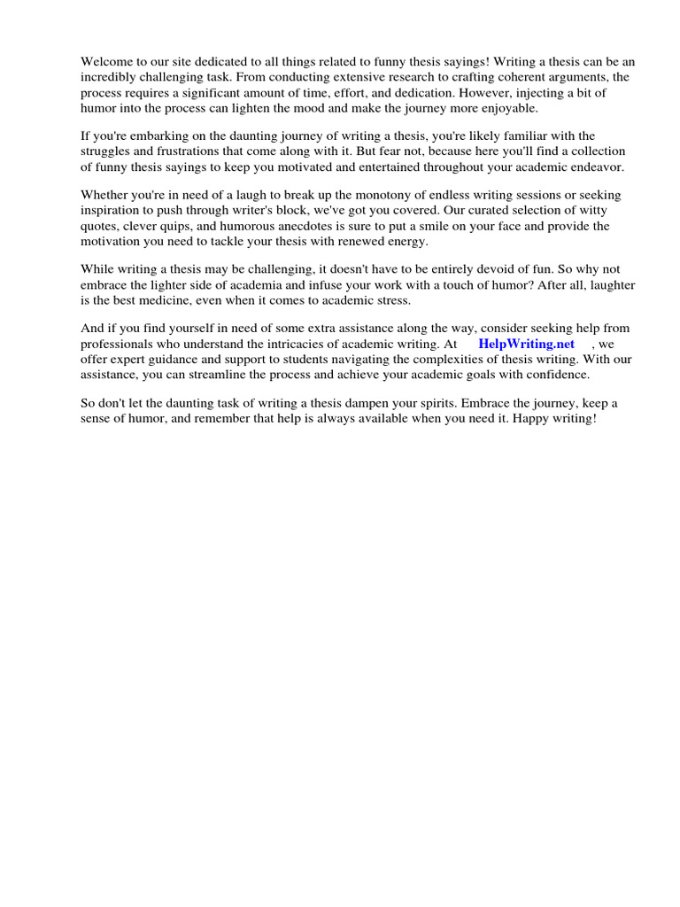 Funny Thesis Sayings | PDF | Thesis | Jokes