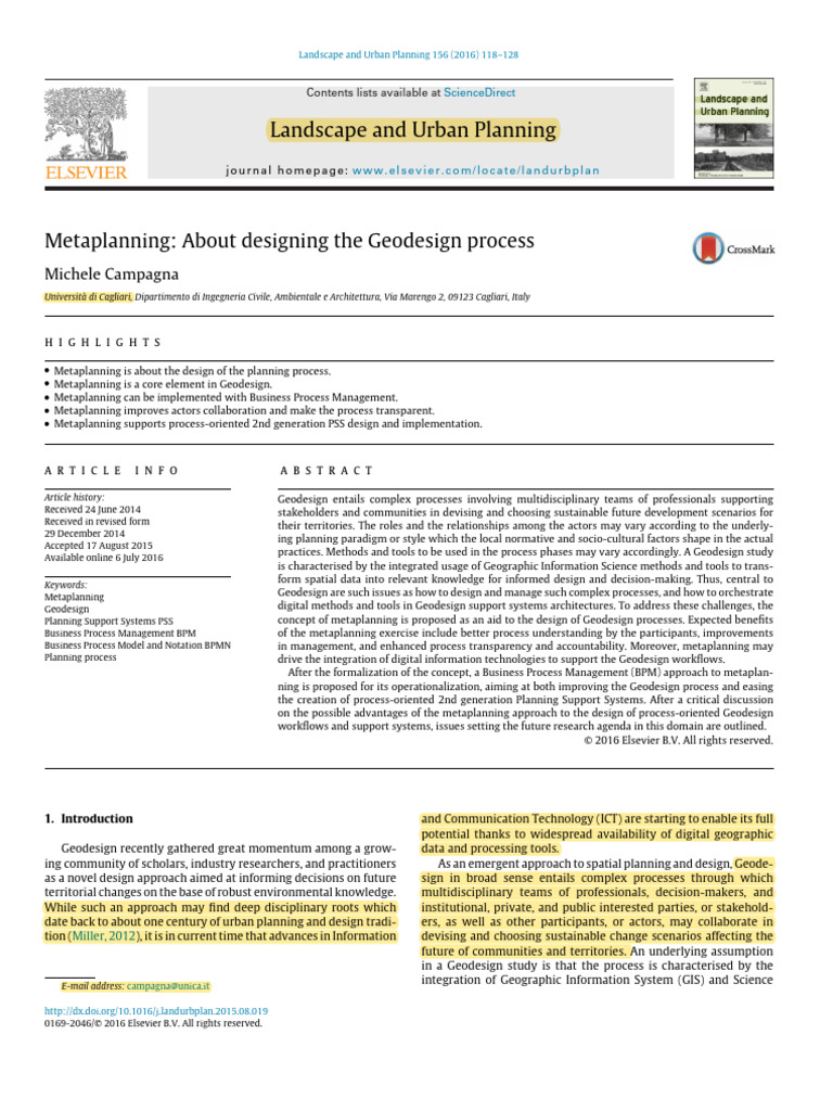 03 - Metaplanning About Designing The Geodesign Process | PDF ...