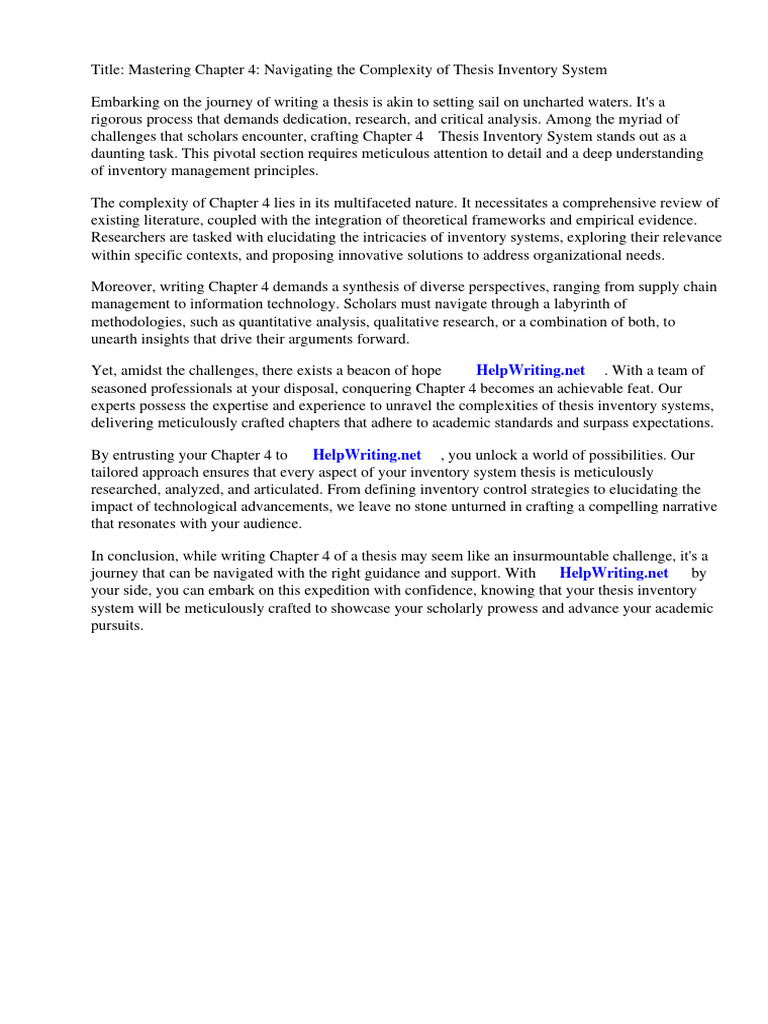 Chapter 4 Thesis Inventory System | Download Free PDF | Inventory | Thesis