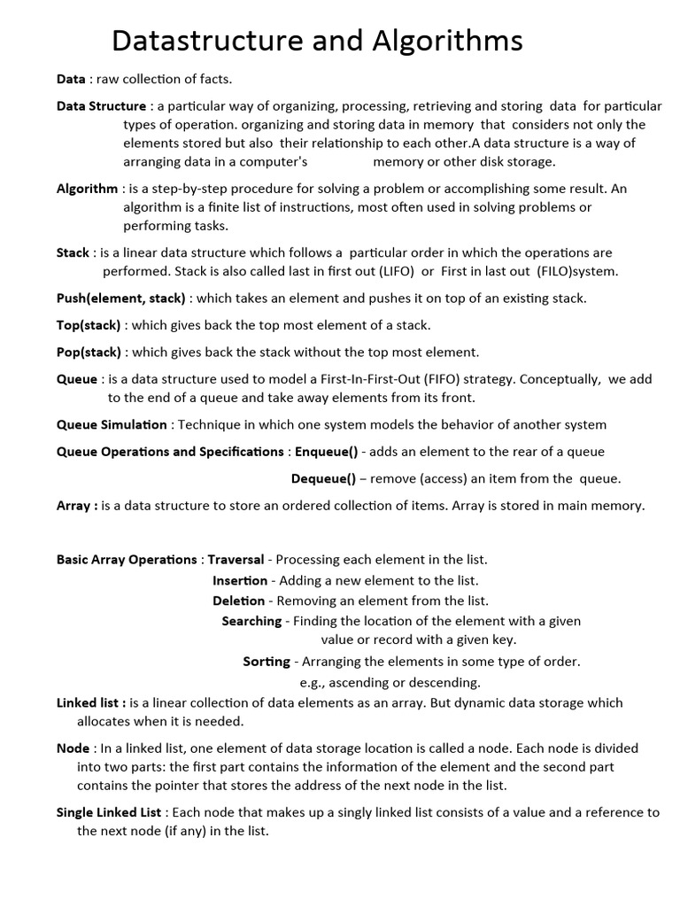 Datastructure And Algorithms Pdf Queue Abstract Data Type Theoretical Computer Science