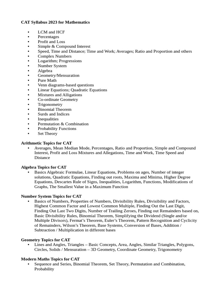 Syllabus | PDF | Numbers | Factorization