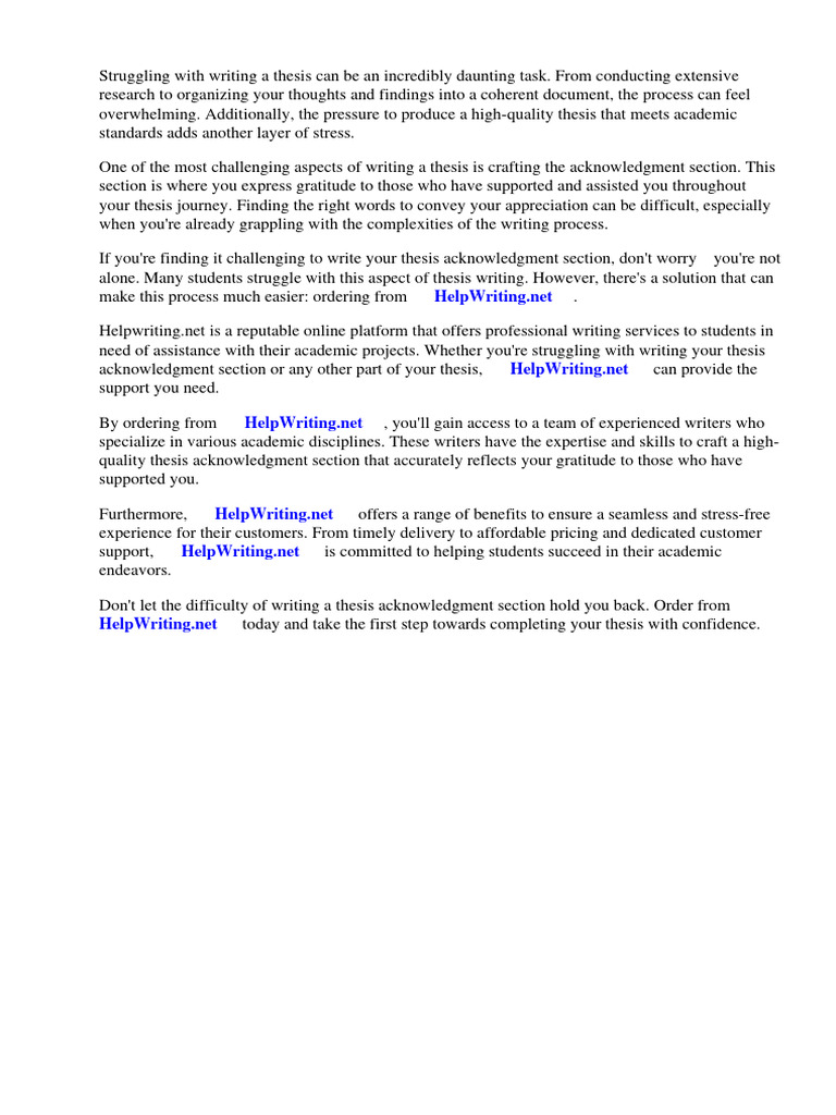 Best Thesis Acknowledgement Sample | PDF | Thesis