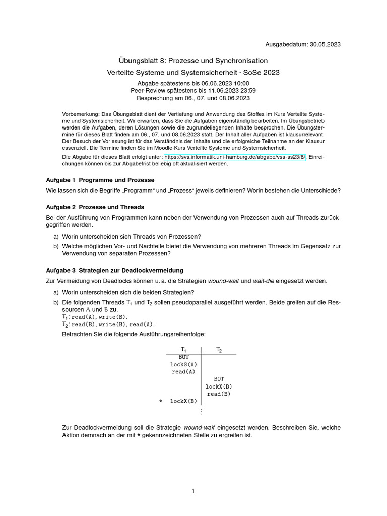 VSS Aufgabenblatt8 | PDF