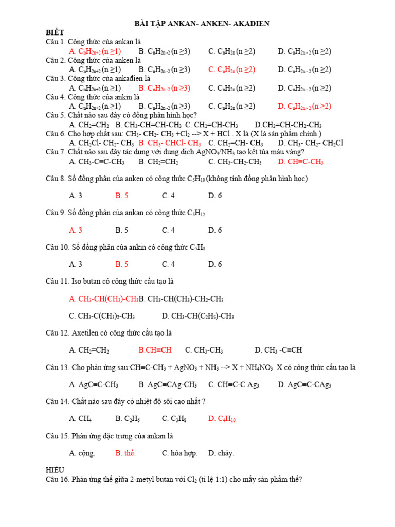 ANKAN - Trắc Nghiệm | PDF