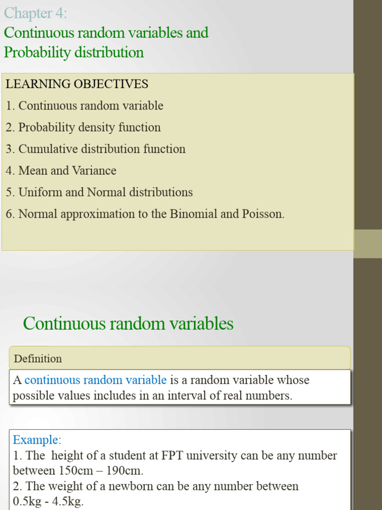 Slide-Chap4 | PDF | Probability Distribution | Random Variable
