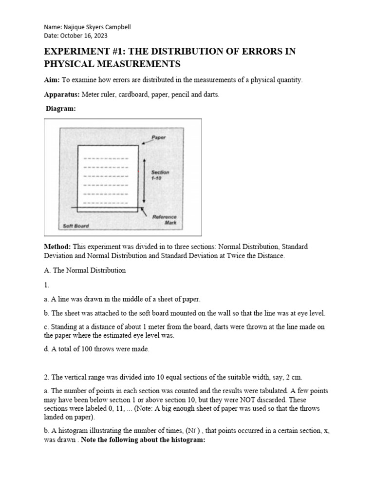 Analyzing Error Distribution in Measurements | PDF